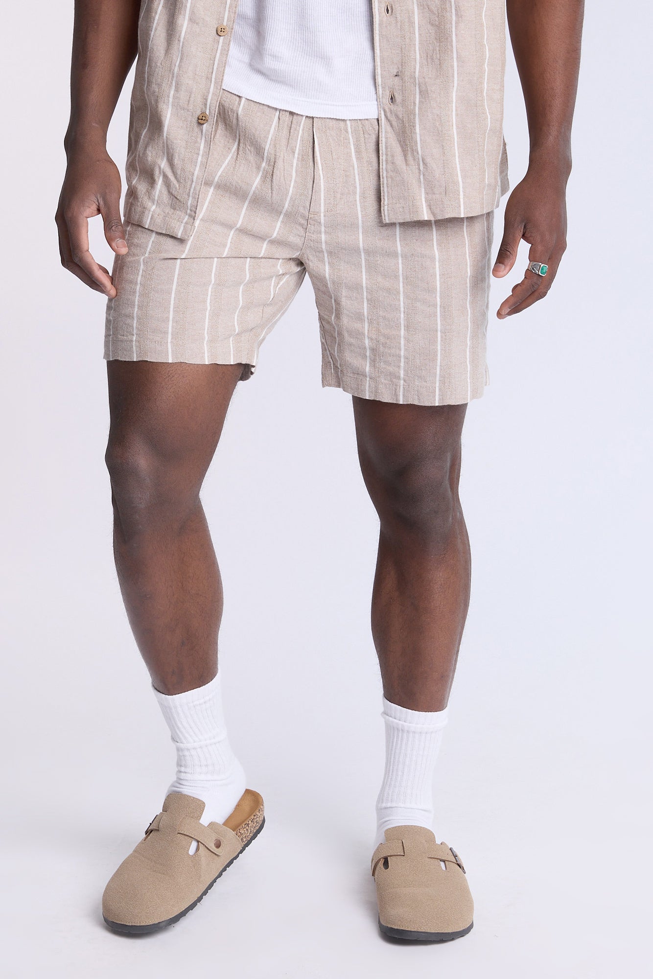 Textured Striped Knit Shorts – Bluenotes